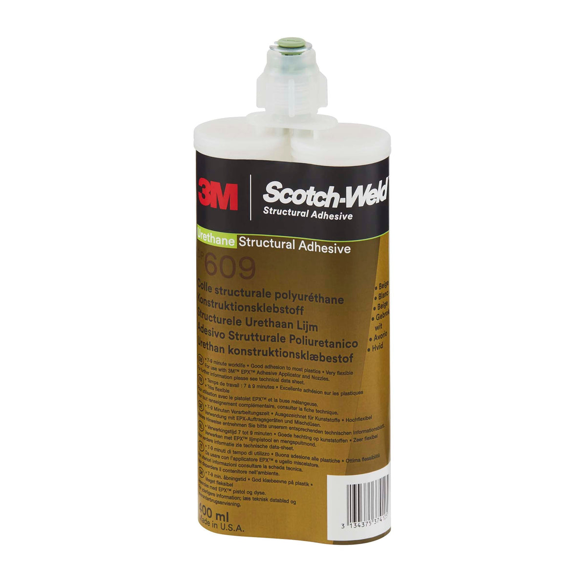 3M™ Scotch-Weld™ Urethane Adhesive DP609, Beige, 400mL Duopak, 6 Each ...