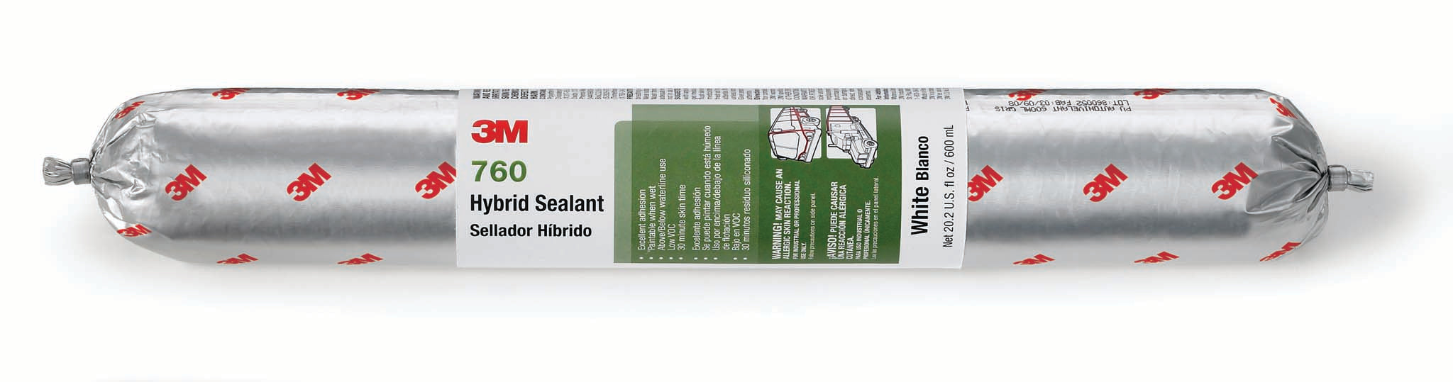 3M™ Hybrid Adhesive Sealant 760, White, 600 mL Sausage Pack, 12/Case ...