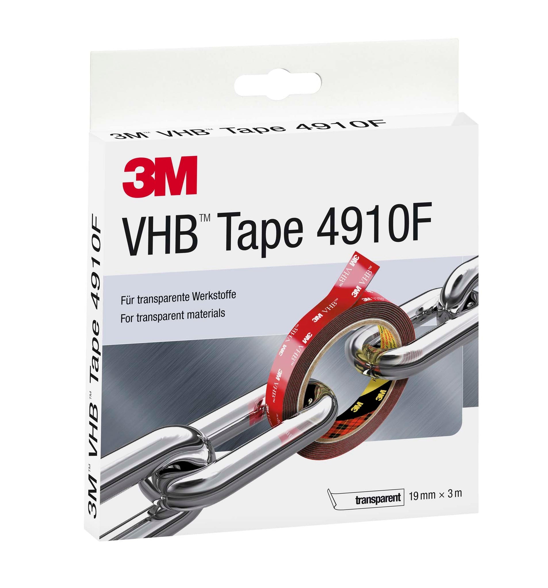 3M™ VHB™ Tape 4910, Clear, 19 mm x 3 m, 40 mil, 48 Roll/Case — Tapes.co.uk
